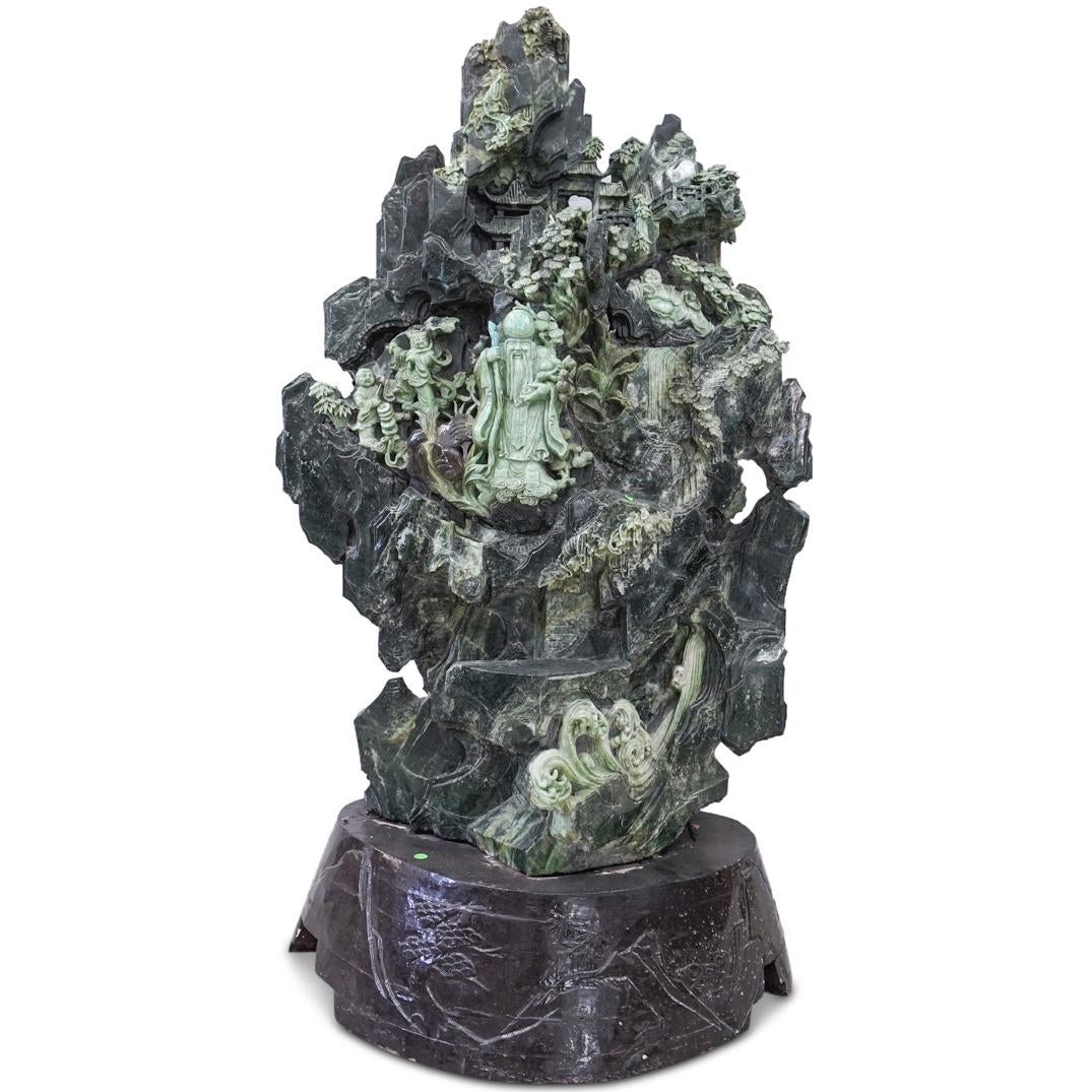 Palaze Sized Carved Jade Boulder - Auction Daily