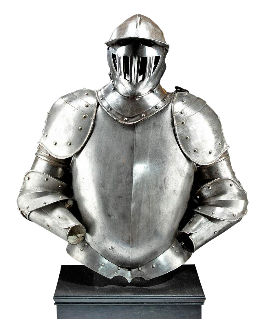 19th C. European Victorian Steel Armor Set w/ Helmet - Auction Daily