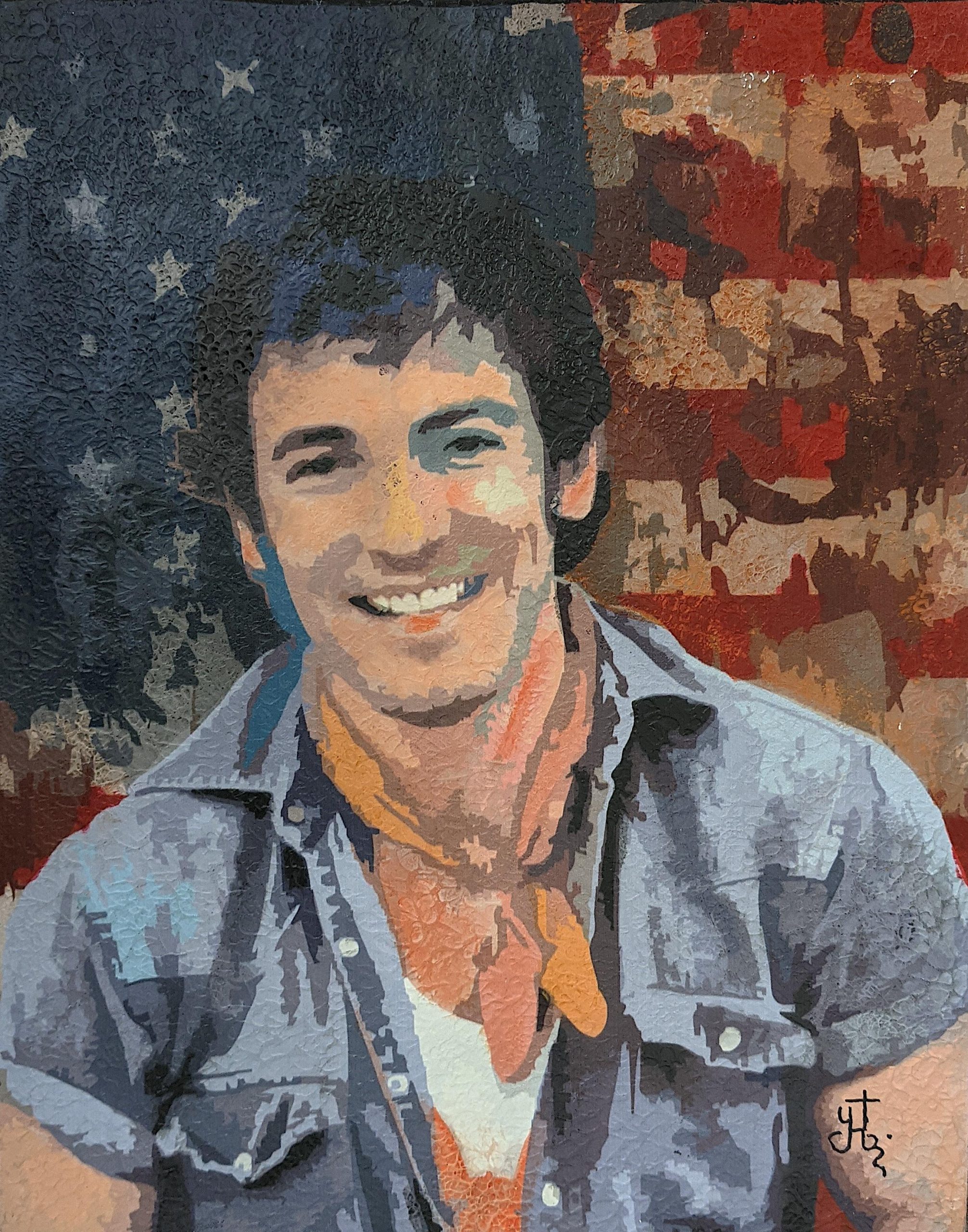 Original Oil Pop Art BRUCE SPRINGSTEEN By Jorge Torres G - Auction Daily