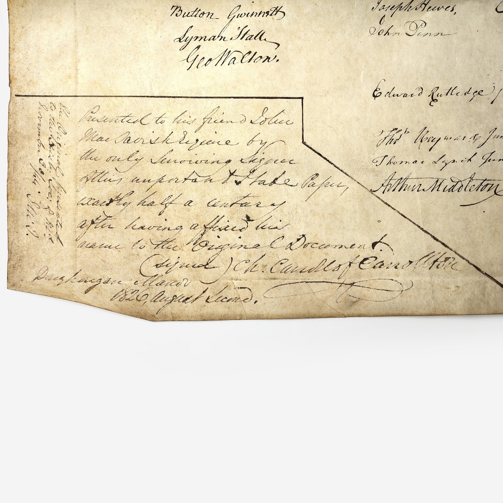 Freeman's Will Offer Declaration of Independence Copy Given to Charles ...