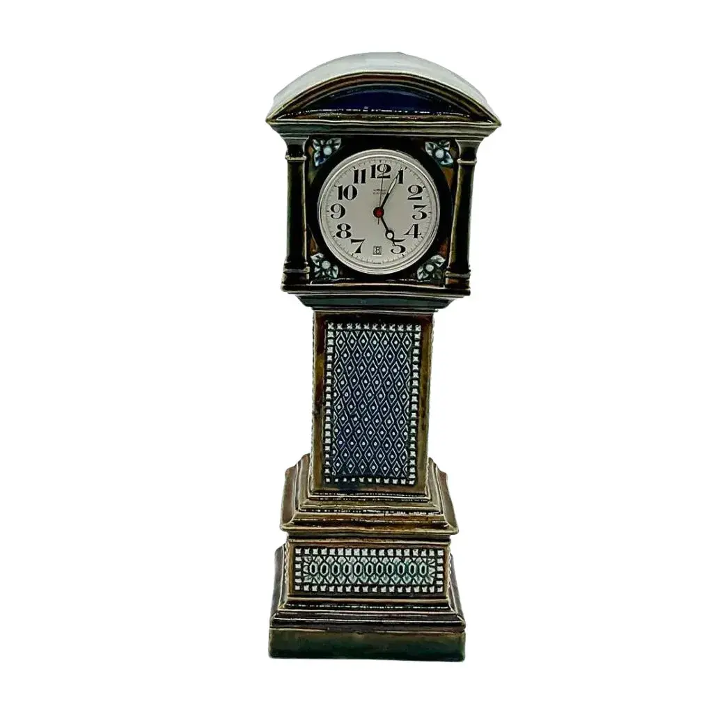 Doulton Lambeth Stoneware Salt Glaze Mantel Clock - Auction Daily