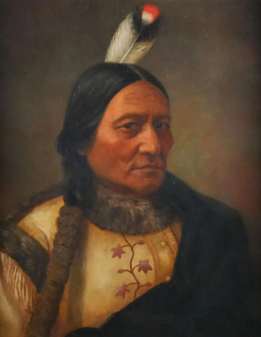 Portrait of SITTING BULL, Caroline Weldon, 1890 - Auction Daily
