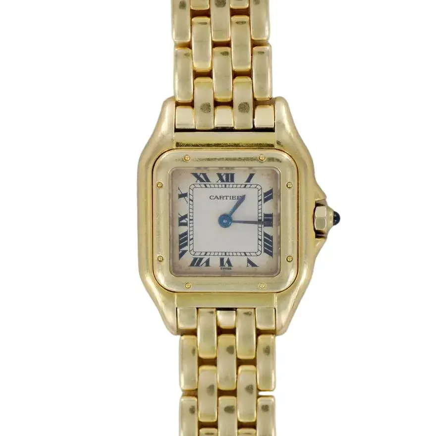 Authentic Cartier Panther 18k Gold Watch Ladies Square Dial - Auction Daily