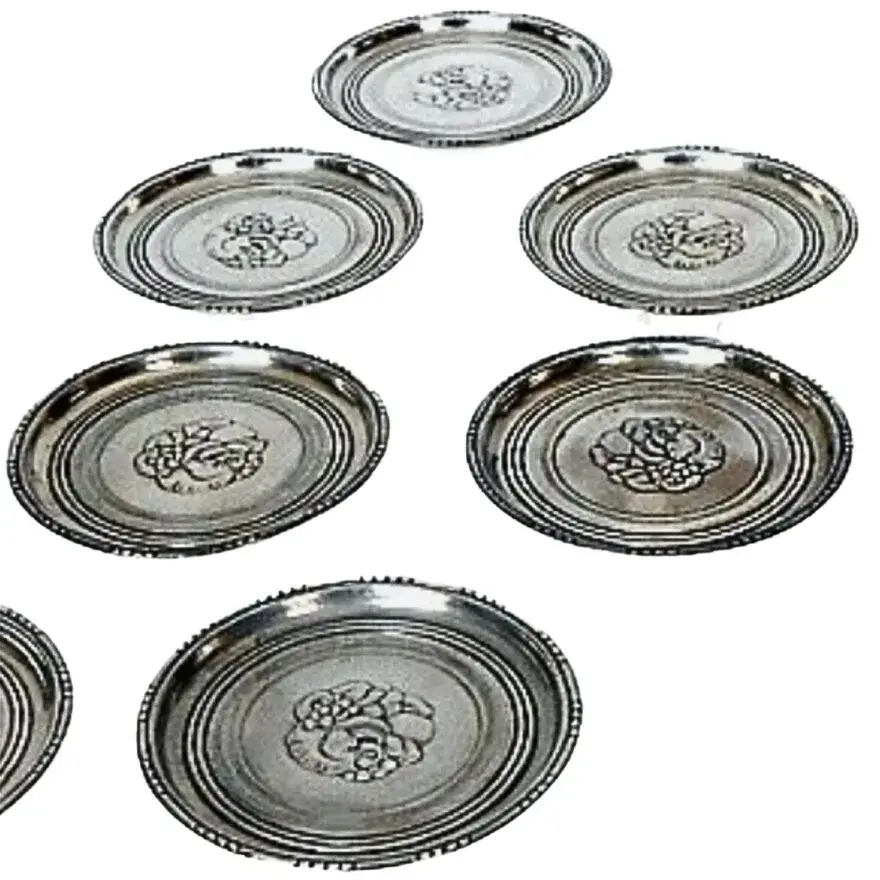 Georg Jensen Sterling Silver Coasters Dish Denmark Pattern 41a Hand ...